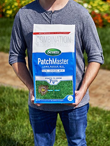 Scotts PatchMaster Lawn Repair Mix Sun + Shade Mix, Combination Grass Seed, Fertilizer, and Mulch, 4.75 lbs.