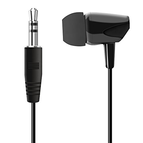 WEUTOP Single Earbud Stereo Headphone [ 3.3ft ] (Black)