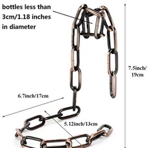 TBWHL Novelty Magic Wine Bottle Holder Floating Steel Link Chain Wine Bottle Rack/Holder - Holds Bottles in The Air (Brown)