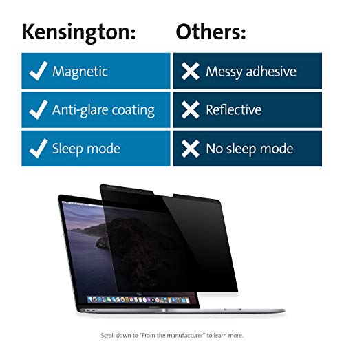 Kensington MP13 MacBook Magnetic Privacy Screen for 13.3" MacBook Pro and MacBook Air (except 13.6" M2 Air model) (K64490WW)