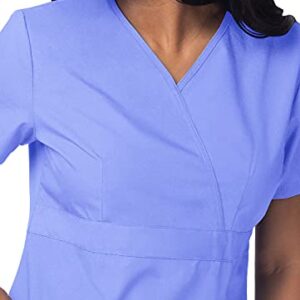 Sivvan Scrubs for Women - Mock Wrap & Cargo Pants Scrub Set - S8401 - Ceil Blue - XL