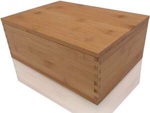 blake & lake wooden storage box with lid - large wood keepsake boxes - gift box with lids store photos keepsakes jewelry colectibles treasures - dovetail design (natural)