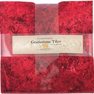 Stonehenge Gradations Brights Hibiscus Stone Tiles 42 10-inch Squares Layer Cake Northcott