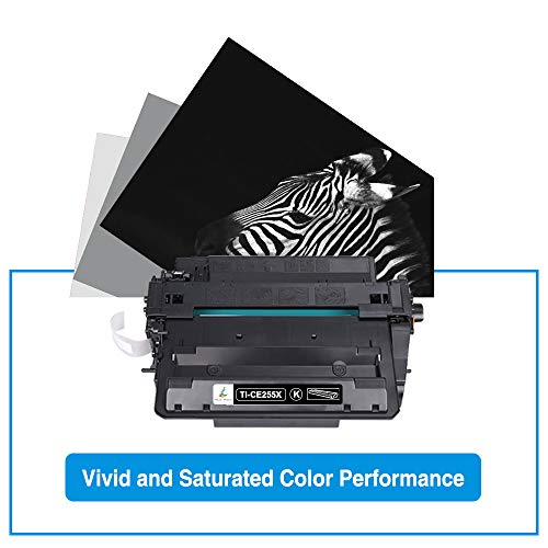 TRUE IMAGE Compatible Toner Cartridge Replacement for HP CE255X 55X CE255A 55A HP P3015 P3015dn P3015n P3015x 3015 Enterprise 500 MFP M521dn M521dw M521 M525f M525dn Printer Ink (Black, 1-Pack)