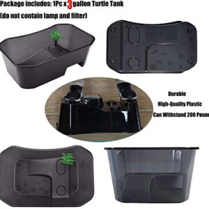 Turtle Tank Aquarium,Reptile Habitat,Turtle Habitat Terrapin Lake Reptile Aquarium Tank with Platform Plants for Crayfish Crab (Black)(Excluding Accessories