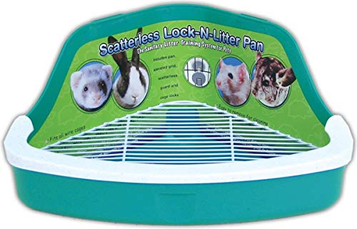 Ware Manufacturing Plastic Scatterless Lock-N-Litter Small Pet Pan, Pack of 2 (Colors May Vary)