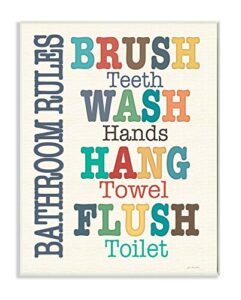 stupell industries rules typog the stupell home decor collection colorful bathroom wall art, 12.5 x 18.5, design by artist jo moulton