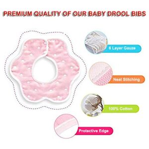 MERLINAE 10 Pack Baby Bandana Drool Bibs Baby 360 Rotate Baby Petal Gauze Bibs-Burp Cloths,Feeding,Waterproof And Absorbent,Drooling And Teething