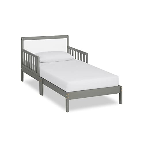 Dream On Me Brookside Toddler Bed In Steel Grey, Greenguard Gold Certified, JPMA Certified, Low To Floor Design, Non-Toxic Finish, Safety Rails, Made Of Pinewood