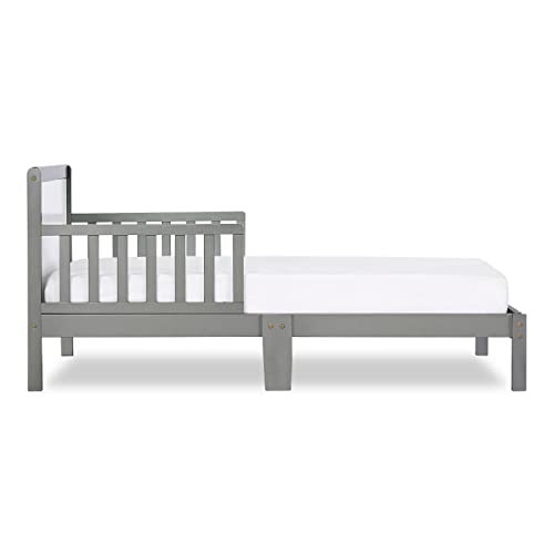 Dream On Me Brookside Toddler Bed In Steel Grey, Greenguard Gold Certified, JPMA Certified, Low To Floor Design, Non-Toxic Finish, Safety Rails, Made Of Pinewood