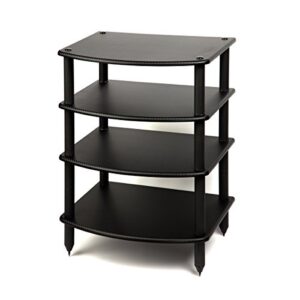 pangea audio vulcan four shelf audio rack, media stand, and components cabinet 4 shelf carbon