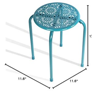 Atlantic Daisy Stackable Stool 6 Pack Capri Breeze