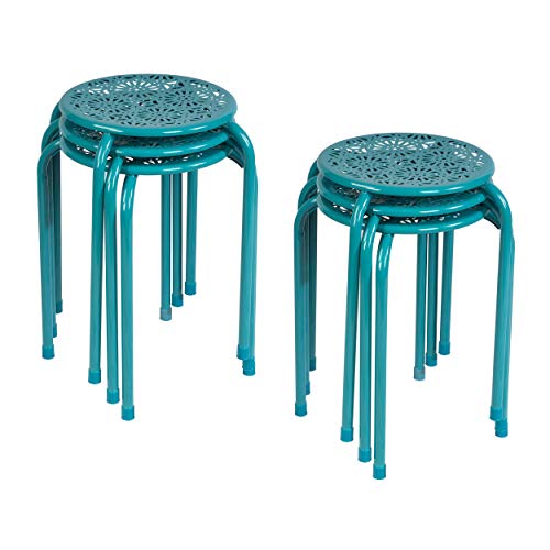 Atlantic Daisy Stackable Stool 6 Pack Capri Breeze