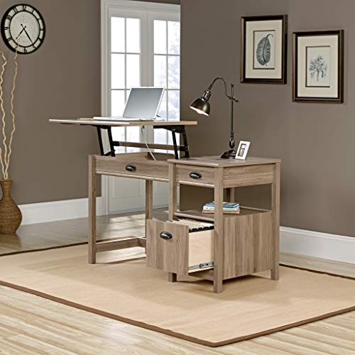 Sauder Harbor View Lift Top Desk, Salt Oak finish