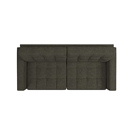 DHP Emily Upholstered Sofa Couch Living Room Furniture, Grey