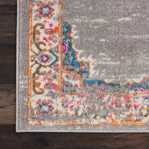 Nourison Passion Grey 8' x 10' Area-Rug, Boho, Traditional, Easy-Cleaning, Non Shedding, Bed Room, Living Room, Hallway (8x10)