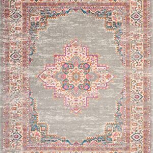 Nourison Passion Grey 8' x 10' Area-Rug, Boho, Traditional, Easy-Cleaning, Non Shedding, Bed Room, Living Room, Hallway (8x10)