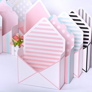 BBJ WRAPS Flower Arrangement Boxes Floral Envelop Box Premium Mixed Style Florist Bouquet Packaging, Perfect for Florists and DIY Lovers, 5 Counts 8x2.8x5.7 Inch (Assorted 5 Patterns)