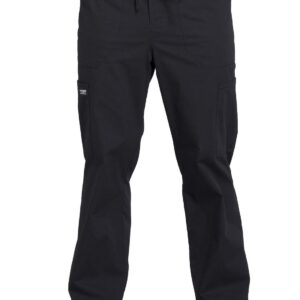 Cherokee Men Scrubs Pant Workwear Professionals Tapered Leg Fly Front Cargo WW190, M, Black