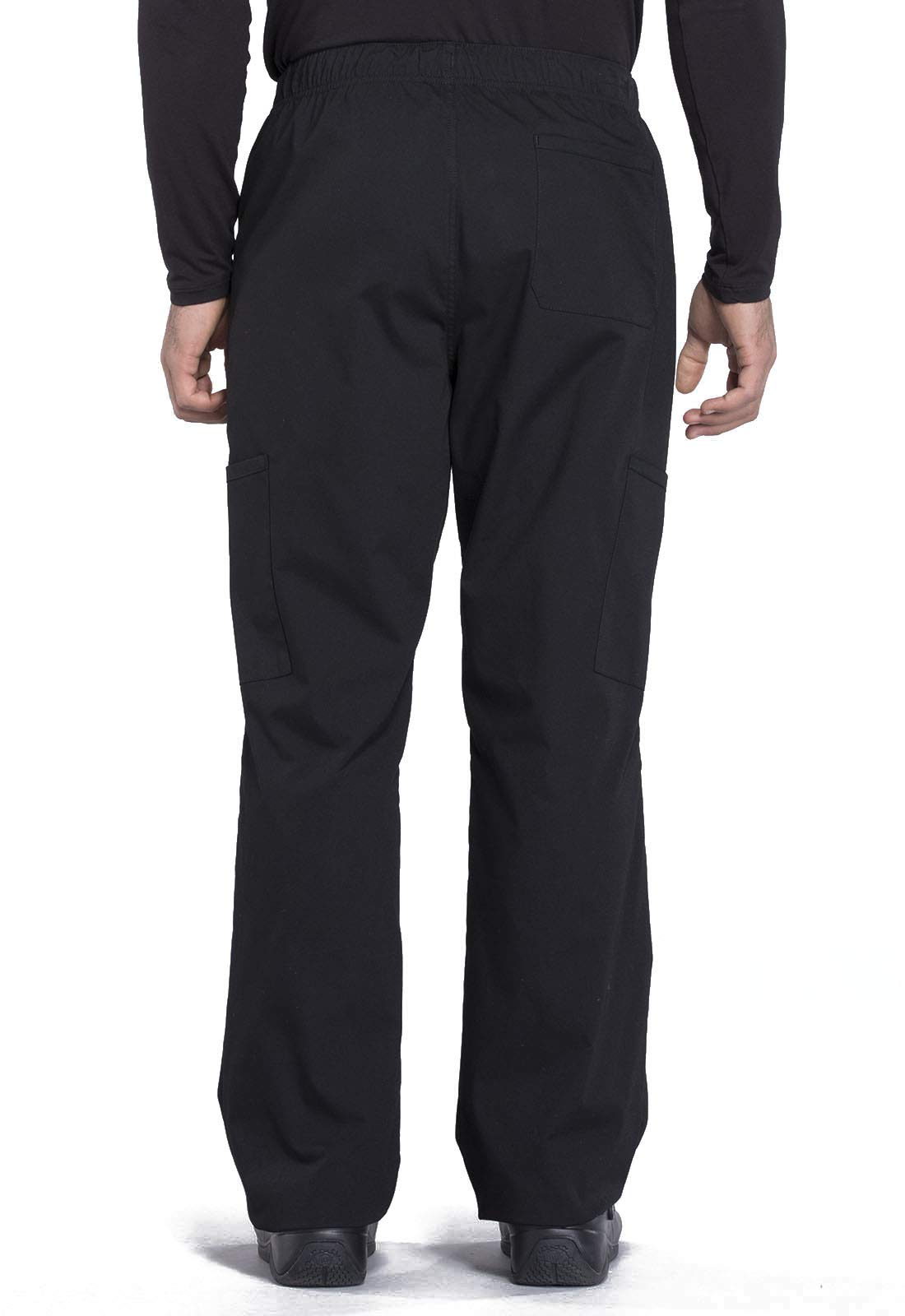 Cherokee Men Scrubs Pant Workwear Professionals Tapered Leg Fly Front Cargo WW190, M, Black