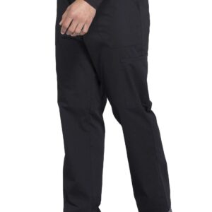 Cherokee Men Scrubs Pant Workwear Professionals Tapered Leg Fly Front Cargo WW190, M, Black