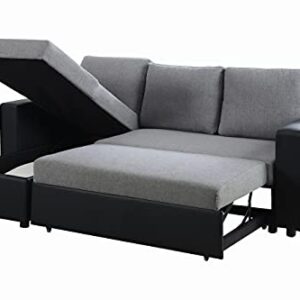 Coaster Home Furnishings 503929 Everly Reversible Sleeper Sectional Sofa Grey and Black