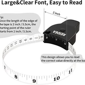 REIDEA Body Measure Tape 60in (150cm), Lock Pin and Push-Button Retract, Ergnomic and Portable Design, Incl. Bonus Kit (1x 79in Clothing Measure Tape, 1 x 60in Mini Retractable Tape Measure), Black