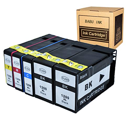 BABU Compatible Ink Cartridge Replacement for Canon PGI-1200XL Work For Canon Maxify MB2320 MB2020 MB2350 MB2050 MB2120 MB2720 Printer(5-pack)