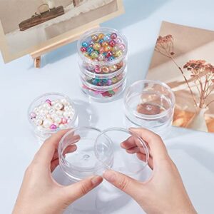 PH PandaHall 2 Sets 5 Layer Cylinder Stackable Bead Containers 15ml Plastic Round Clear Storage Organizer Box with Screw Lid for Make Up, Eye Shadow, Nails, Powder, Gems, Beads, Jewelry, Small Items