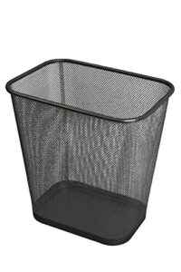 ybmhome steel mesh rectangular open top waste basket bin trash can for office home 8x12x12 inches 1103s (1, black)