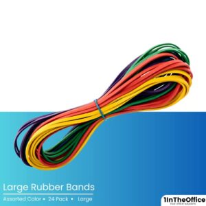 1InTheOffice Large Big Rubber Bands, 24/Pack