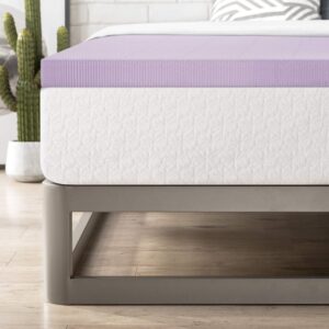 Mellow 2 Inch Ventilated Memory Foam Mattress Topper, Soothing Lavender Infusion, CertiPUR-US Certified, Full