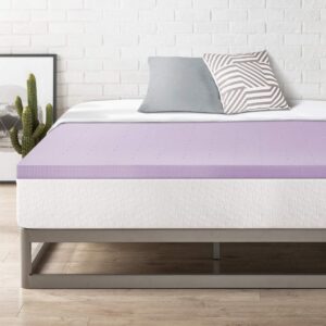 Mellow 2 Inch Ventilated Memory Foam Mattress Topper, Soothing Lavender Infusion, CertiPUR-US Certified, Full