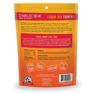 Charlee Bear Crunch Chicken, Pumpkin & Apple Flavor Dog Treat and Snack (2 Pack) 8 oz Each