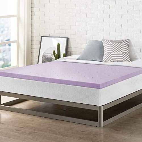 Best Price Mattress 2 Inch Ventilated Memory Foam Mattress Topper, Soothing Lavender Infusion, CertiPUR-US Certified, King