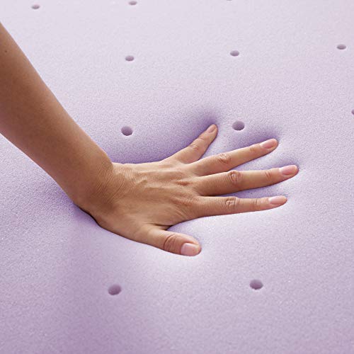 Best Price Mattress 2 Inch Ventilated Memory Foam Mattress Topper, Soothing Lavender Infusion, CertiPUR-US Certified, King