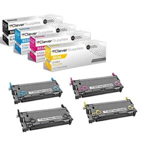 cs compatible toner cartridge replacement for hp 3800dn q6470a black q7581a cyan q7582a yellow q7583a magenta hp 502a & hp 503a color laserjet 3600n 3600dn 3800dn 3800dtn cp3505n 4 color set