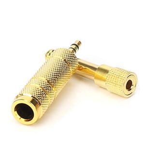 SiYear 3.5mm 1/8 inch TRS Plug to 6.35mm 1/4 inch Jack and 3.5mm Female to 6.35 Male Plug Gold Plated Set Audio Stereo Adapter Converter for Headphone, Microphone (4 -Pack)