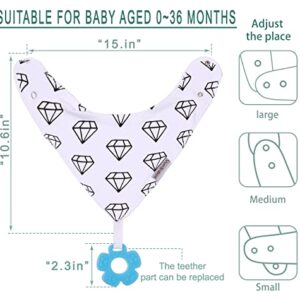 vuminbox Baby Bandana Drool Bibs and Teething Toys Made with 100% Organic Cotton, Absorbent and Soft (10-Pack Unisex)