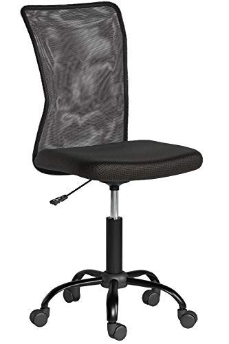 BestMassage Office Chair Cheap Desk Chair Mesh Computer Chair with Lumbar Support No Arms Swivel Rolling Executive Chair for Back Pain,Black 1 Pack