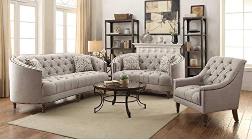 Coaster Fabric Loveseat Beige Finish 505643