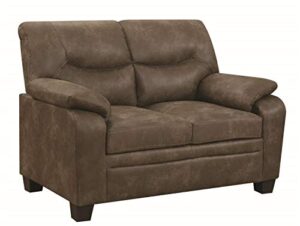 meagan padded loveseat brown