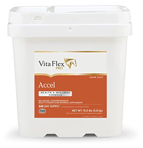 Vita Flex Pro Accel Health & Wellness Formula, Horse Supplement, 15 Pounds, 240-Day Supply