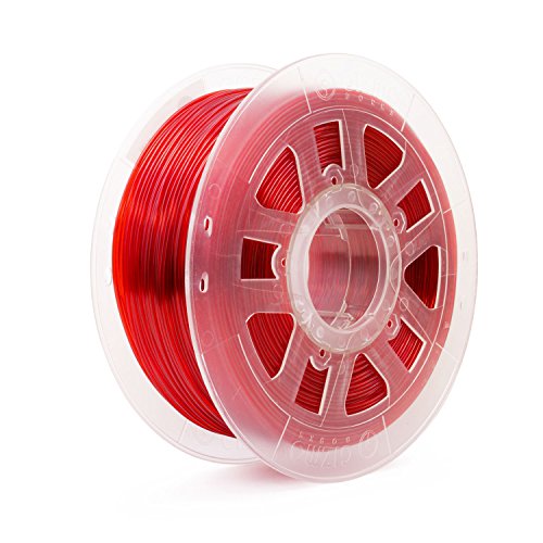 Gizmo Dorks 1.75mm PETG Filament 1kg /2.2lbs for 3D Printers, Translucent Red