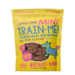 Crazy Dog Train-Me! Chicken Mini Training Reward Treats (1 Pouch), 10 Oz