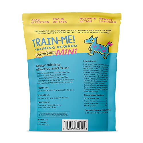 Crazy Dog Train-Me! Chicken Mini Training Reward Treats (1 Pouch), 10 Oz