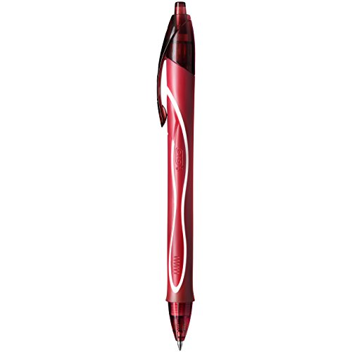 BIC Gel-ocity Quick Dry Ballpoint Pens - Red, Box of 12