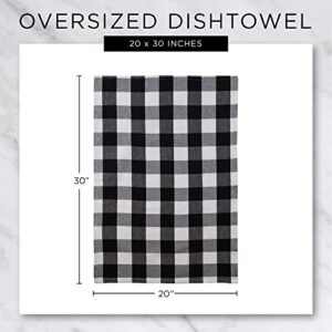 DII Buffalo Check Kitchen Collection, Classic Farmhouse Dishtowel Set, 20x30, Green & White, 3 Piece