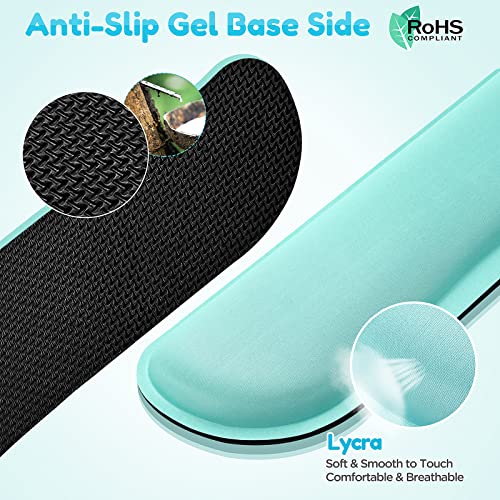 Gimars Superfine Fiber Widen Memory Foam Set Nonslip Mouse Pad Wrist Support & Keyboard Wrist Rest Support for Office, Computer, Laptop & Mac & Comfortable & Lightweight for Easy Typing & Pain Relief