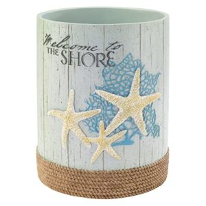 avanti linens - wastebasket, decorative trash can, coastal inspired bathrom decor (beachcomber collection)